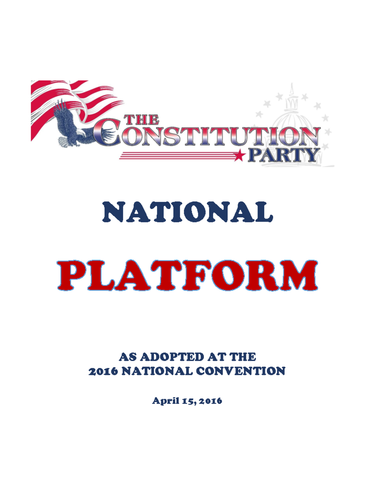 2016-2020 National Platform - NATIONAL AS ADOPTED AT THE 2016 NATIONAL ...