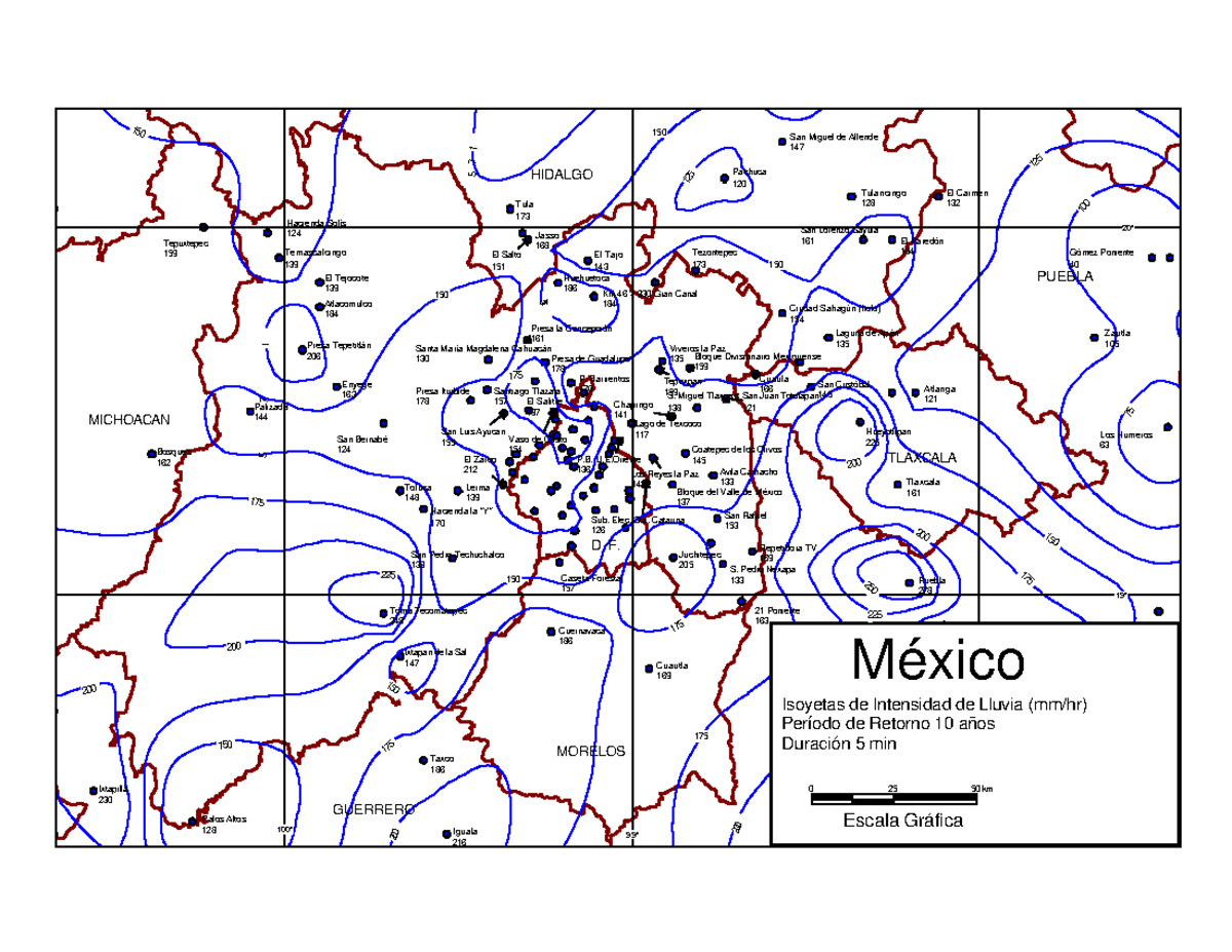 mapas de Isoyetas SCT Estado de México - 150 175 150 150 150 0 25 ...