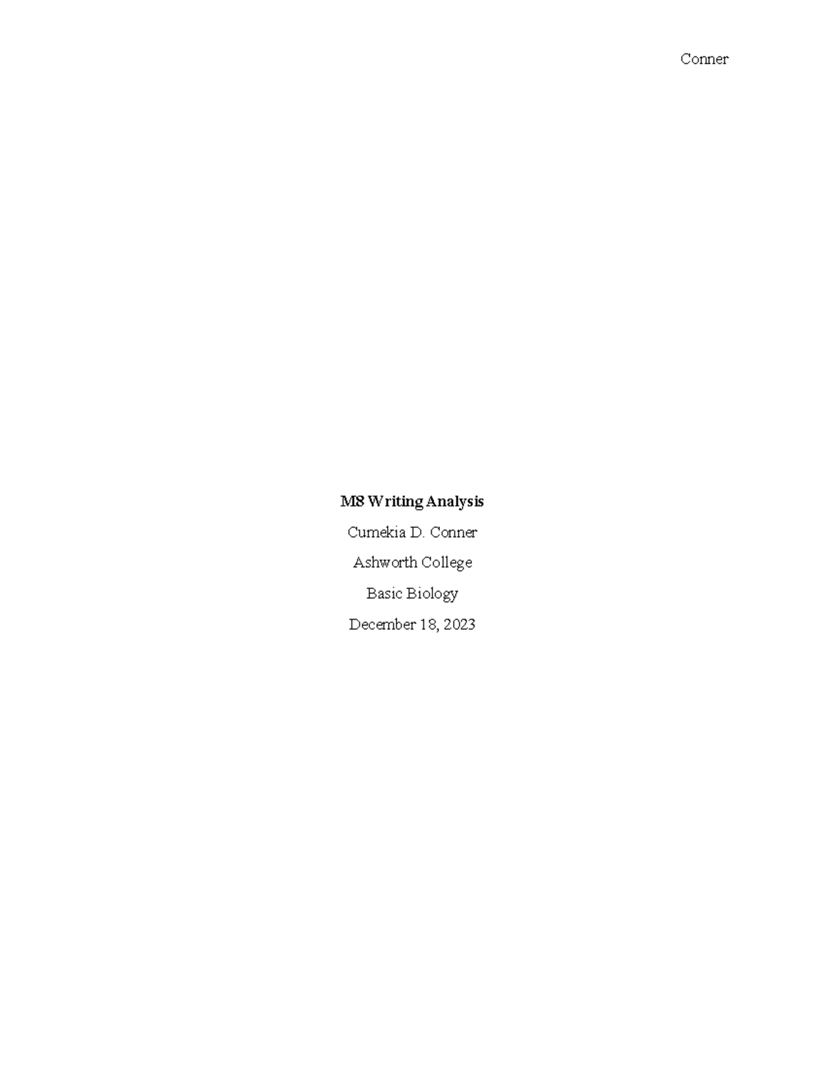M8 Writing Analysis - This is coursework. - M8 Writing Analysis Cumekia ...