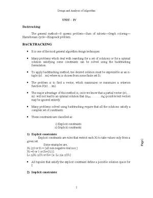 Design and analysis - Page UNIT- DYNAMIC PROGRAMMING General method-multistage graphs-all pair ...