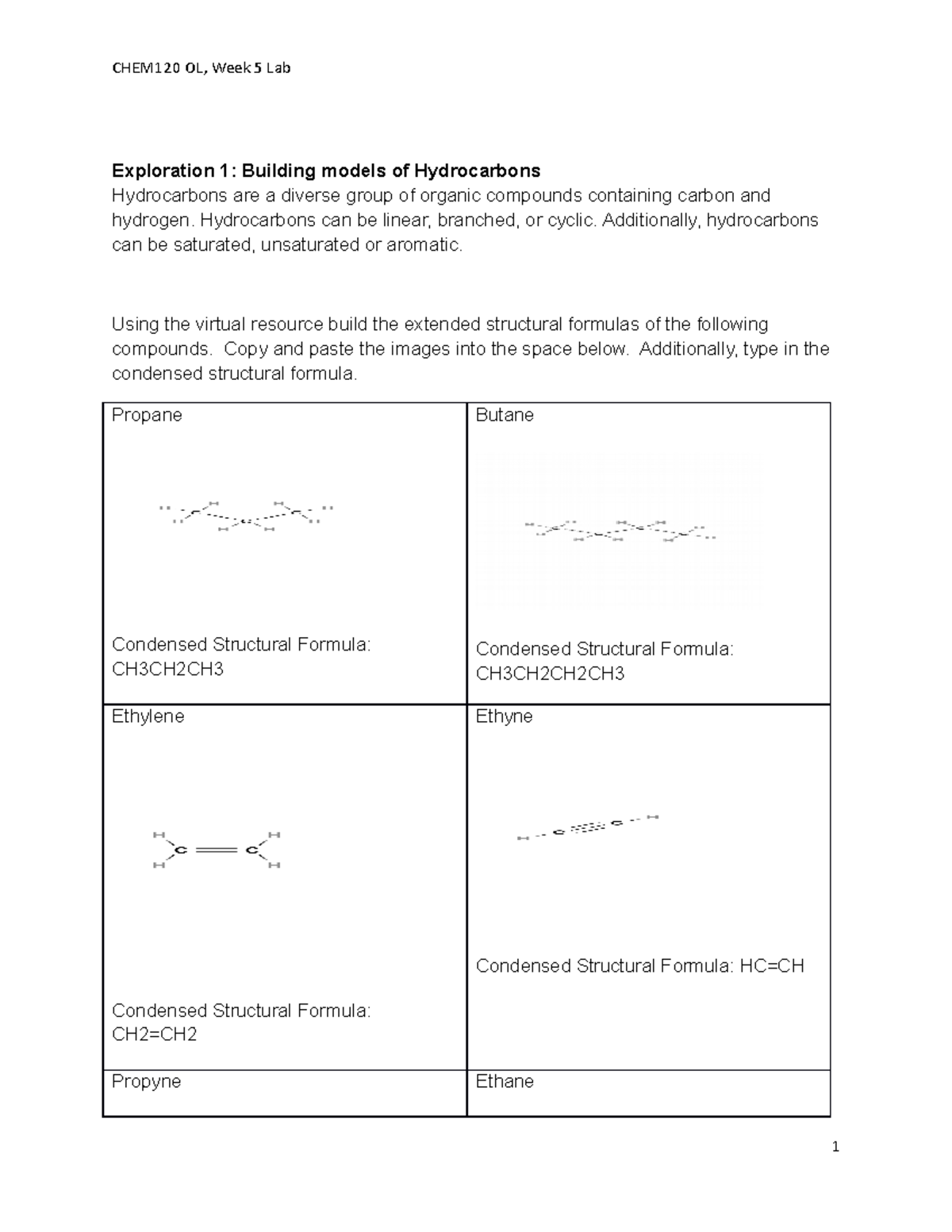 Chem LAB 5 - Week 5Week 1 Lab Part 3 Lab Part 3 - Exploration 1 ...
