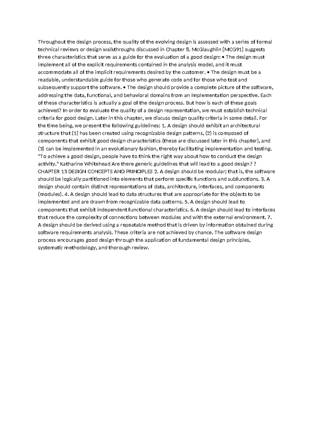 Design process and quality - Throughout the design process, the quality ...