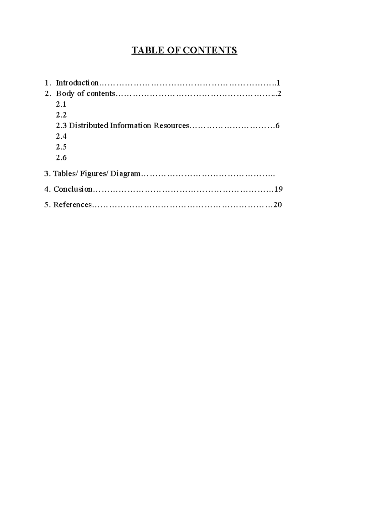 ITT300 Assignment Practice - TABLE OF CONTENTS - Studocu