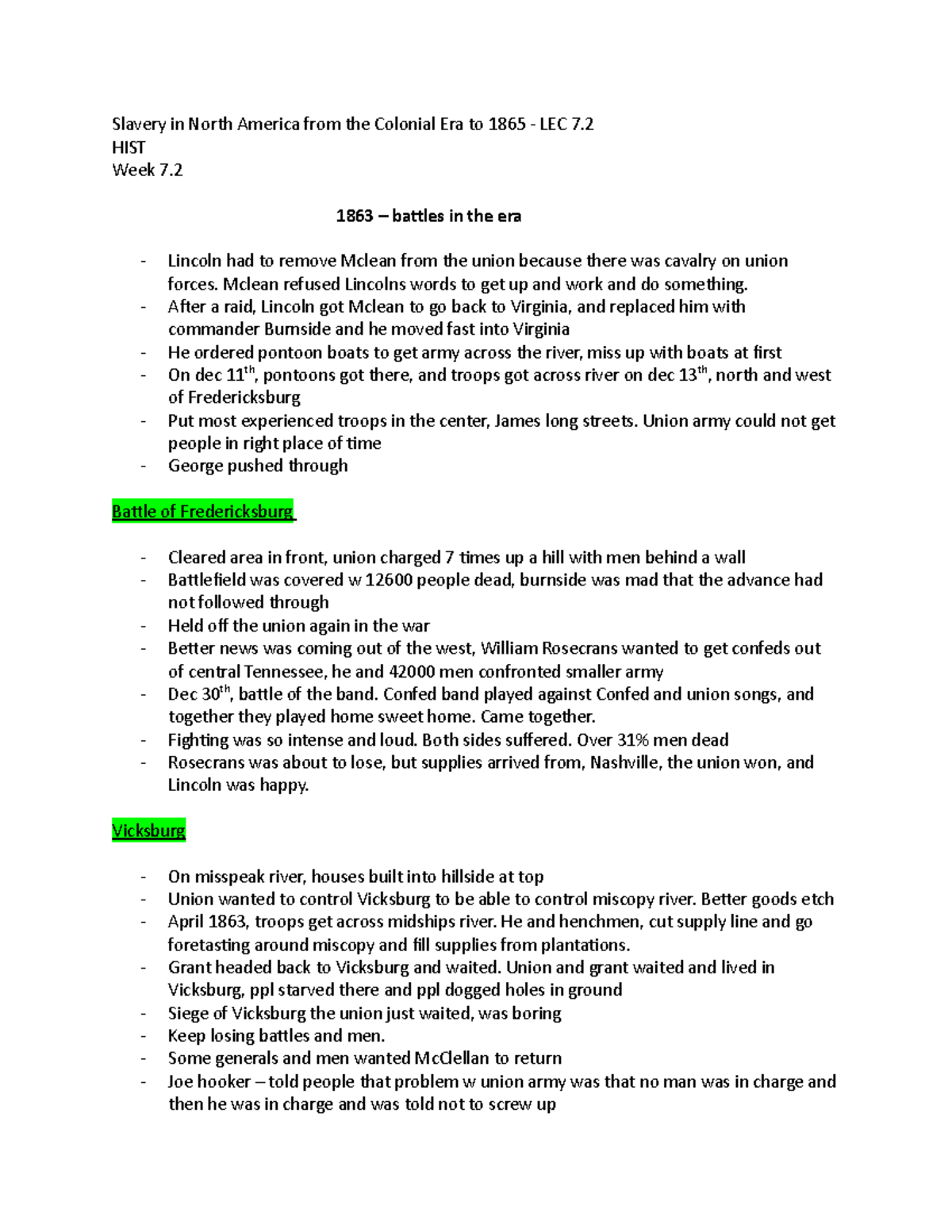 Lec 10 - Slavery in North America from the Colonial Era to 1865 - lec ...