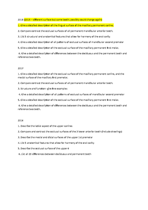 Lecture 3.2 Anatomical landmarks of the crown II - Crown depressions ...