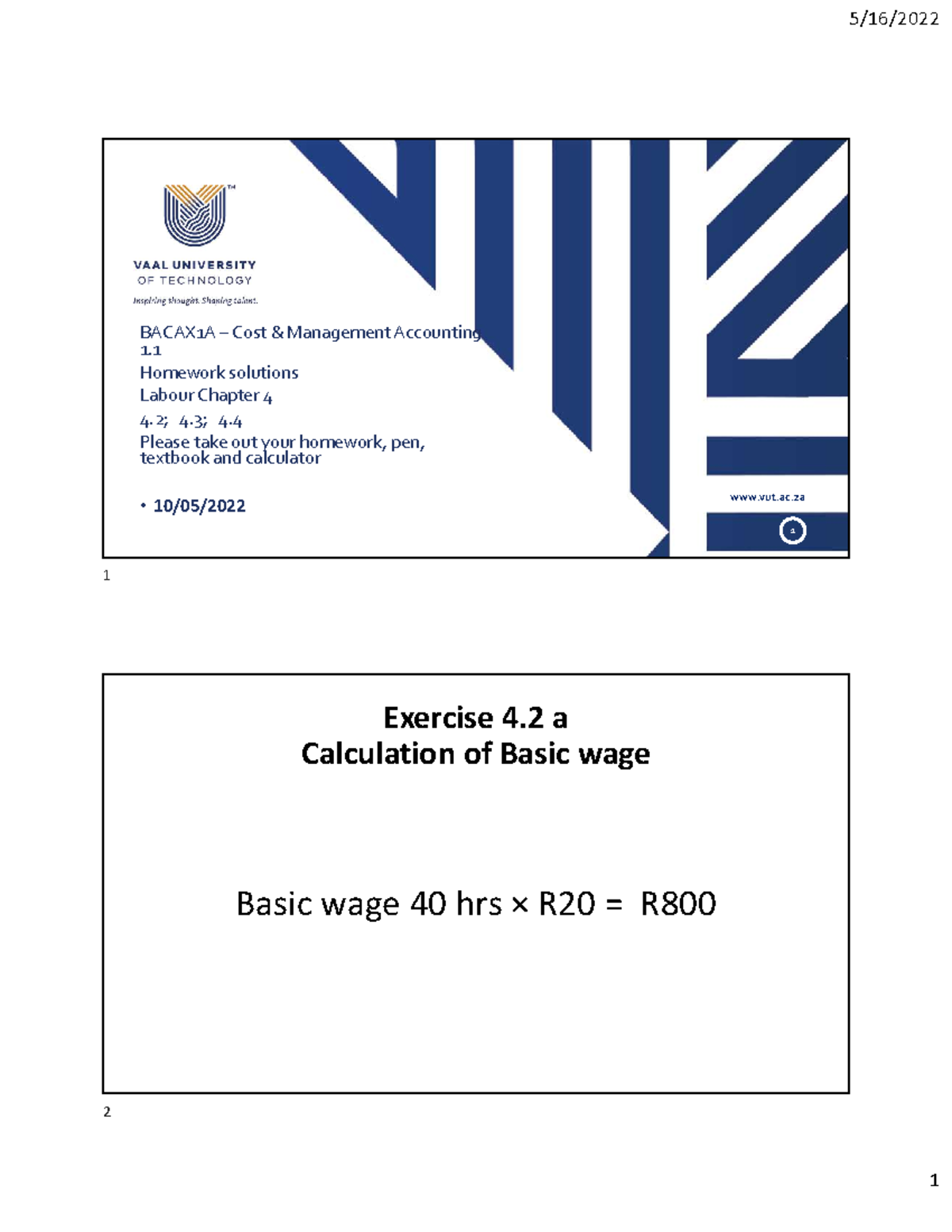 Power point chapter 4a - vut.ac 1 BACAX1A – Cost & Management ...