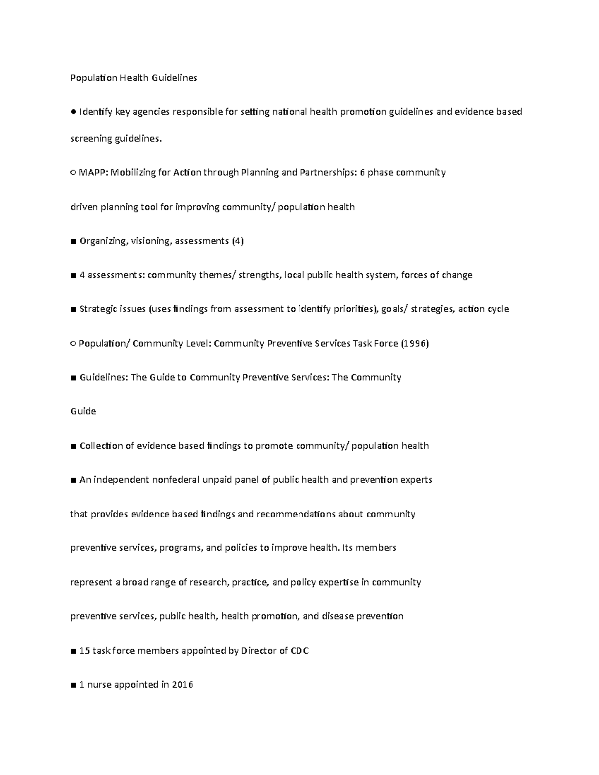 Population Health Guidelines - MAPP: Mobilizing for Action through ...