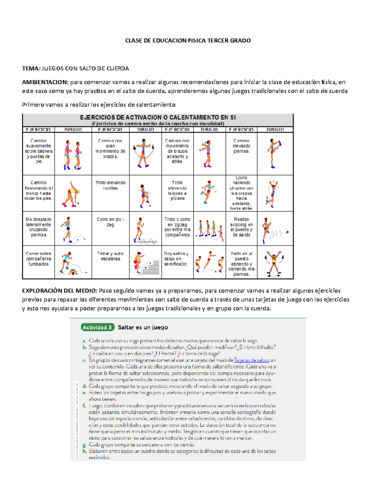 Clase de ed fisica 3° - holllljh - CLASE DE EDUCACION FISICA TERCER ...