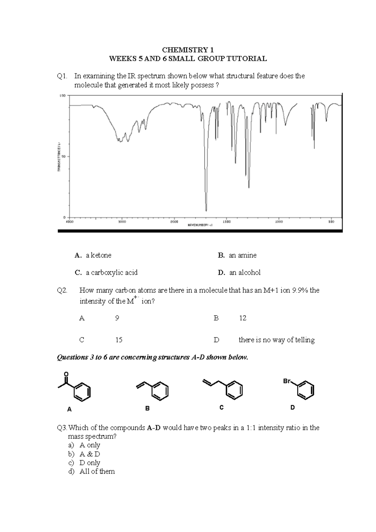 2019 Week 5 and 6 small group tutorial - CHEMISTRY 1 WEEKS 5 AND 6 ...