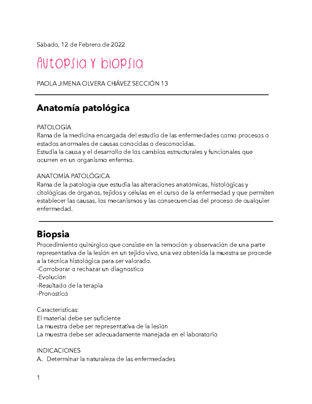 Biopsia y autopsia, concepto, tipos, indicaciones diferencias Anatomía ...