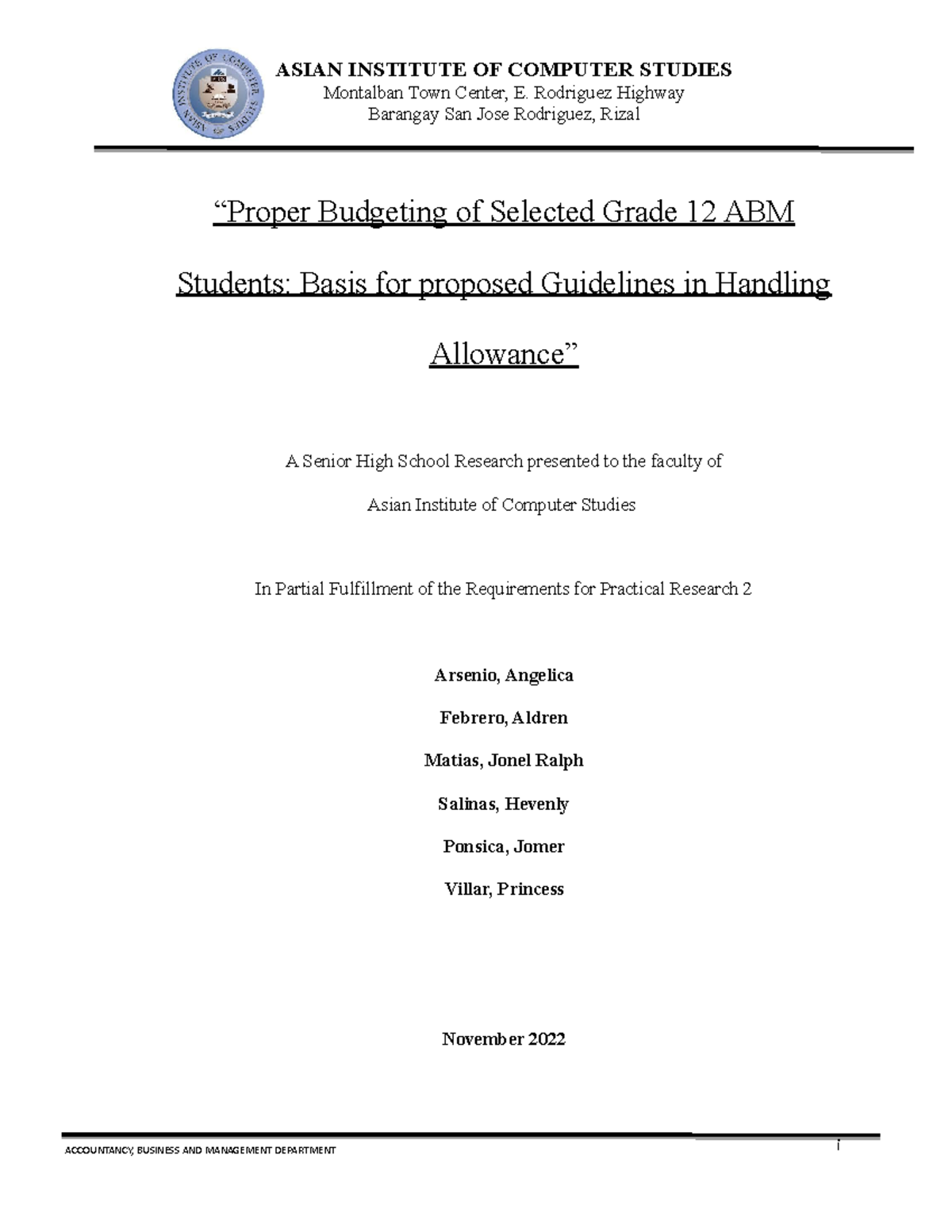 Format ABM Repaired 2 - for research - Montalban Town Center, E ...