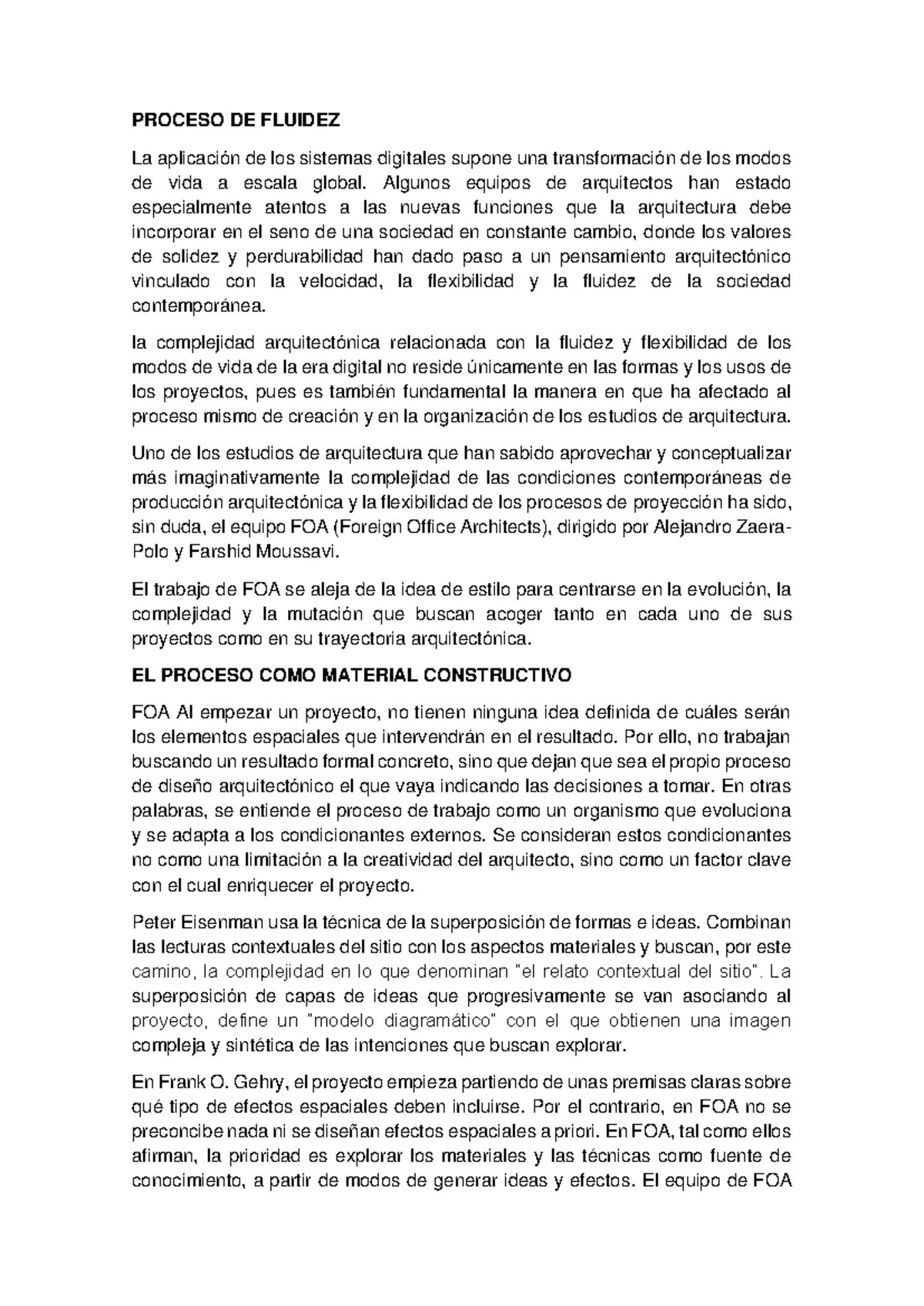 Proceso DE Fluidez - Resumen Historia de la Arquitectura - PROCESO DE ...
