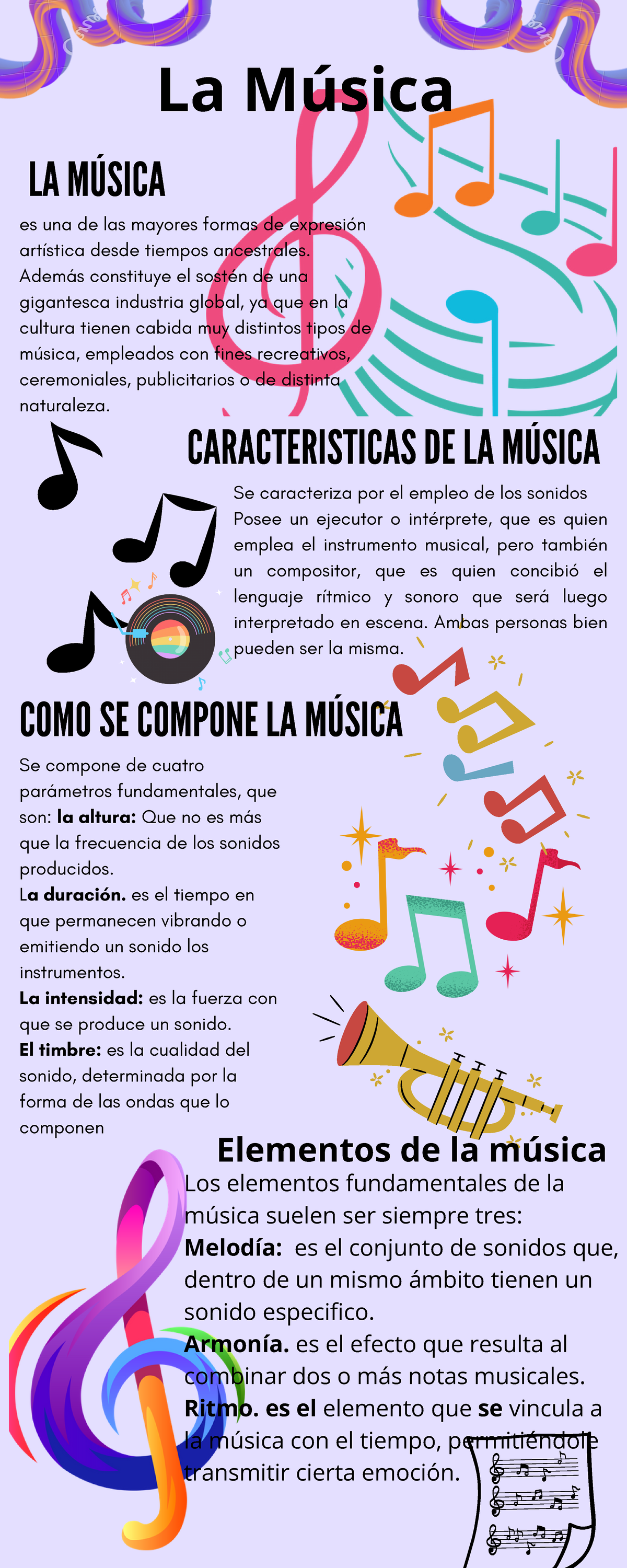 Infografia sobre la musica - LA MÚSICA CARACTERISTICAS DE LA MÚSICA ...