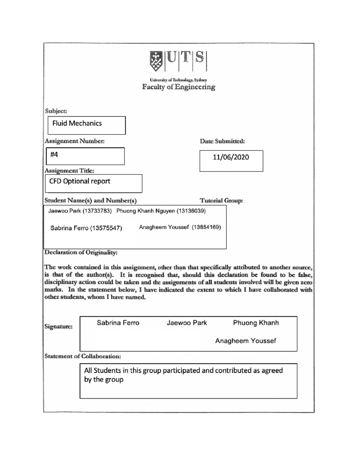 CFD Report Fluid Mechanics UTS - CFD Report Fluid Mechanics – Optional ...