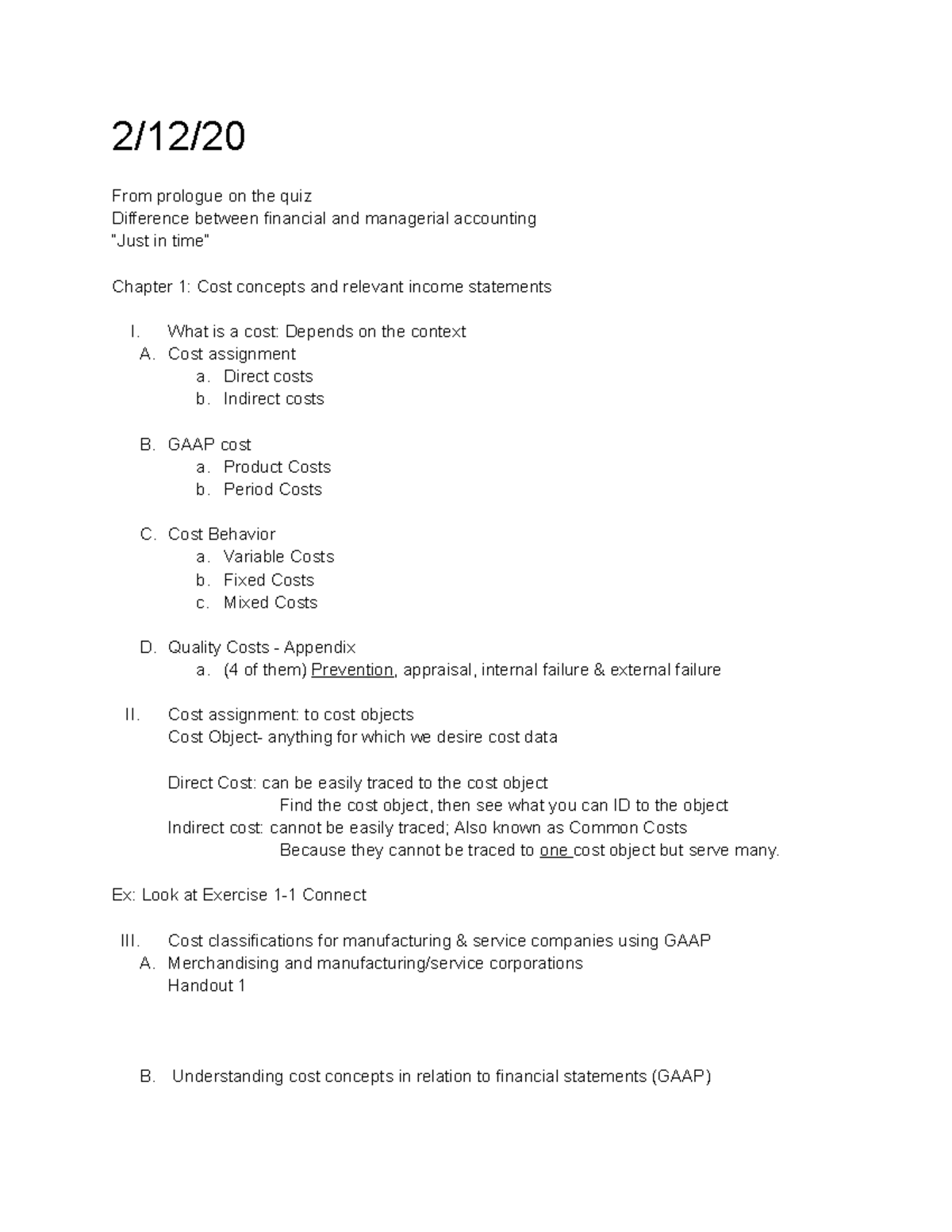 ACCT Exam 1 - Prof. Debra Dragone - 2/12/ From prologue on the quiz ...