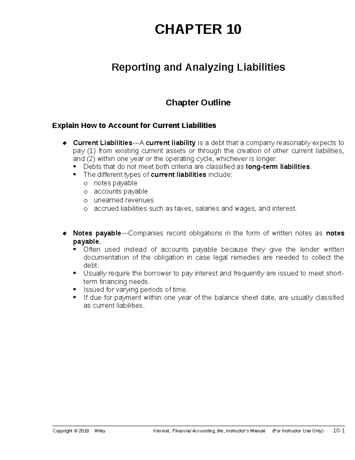 Fa 10 - Use these notes as a review for what was taught in chapter 10 ...