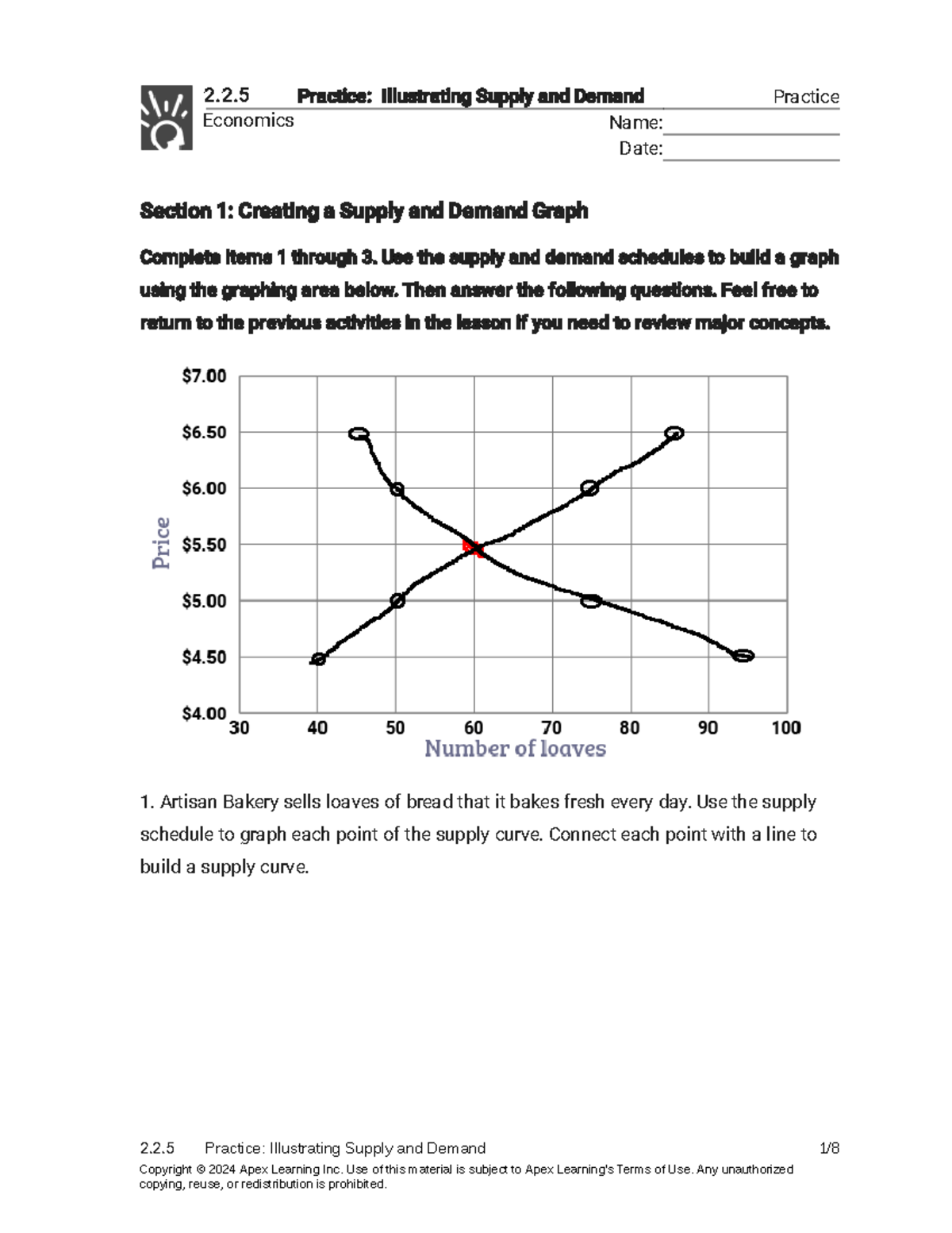 2.2.5 Practice - Illustrating Supply and Demand (Practice) - Practice ...