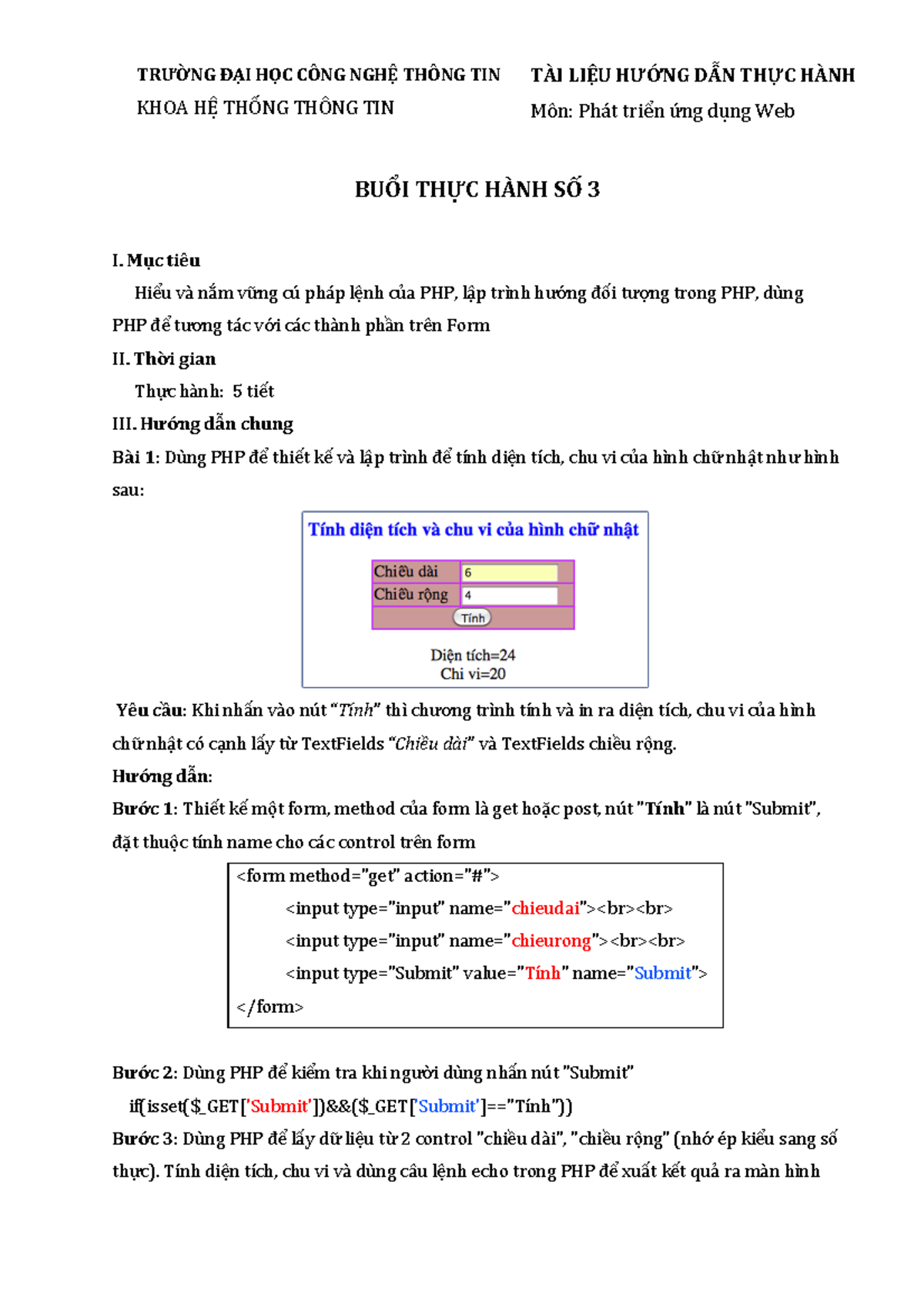 BTTH3 PHP - not thing - TRƯỜNG ĐẠI HỌC CÔNG NGHỆ THÔNG TIN KHOA HỆ THỐNG THÔNG TIN TÀI LIỆU ...