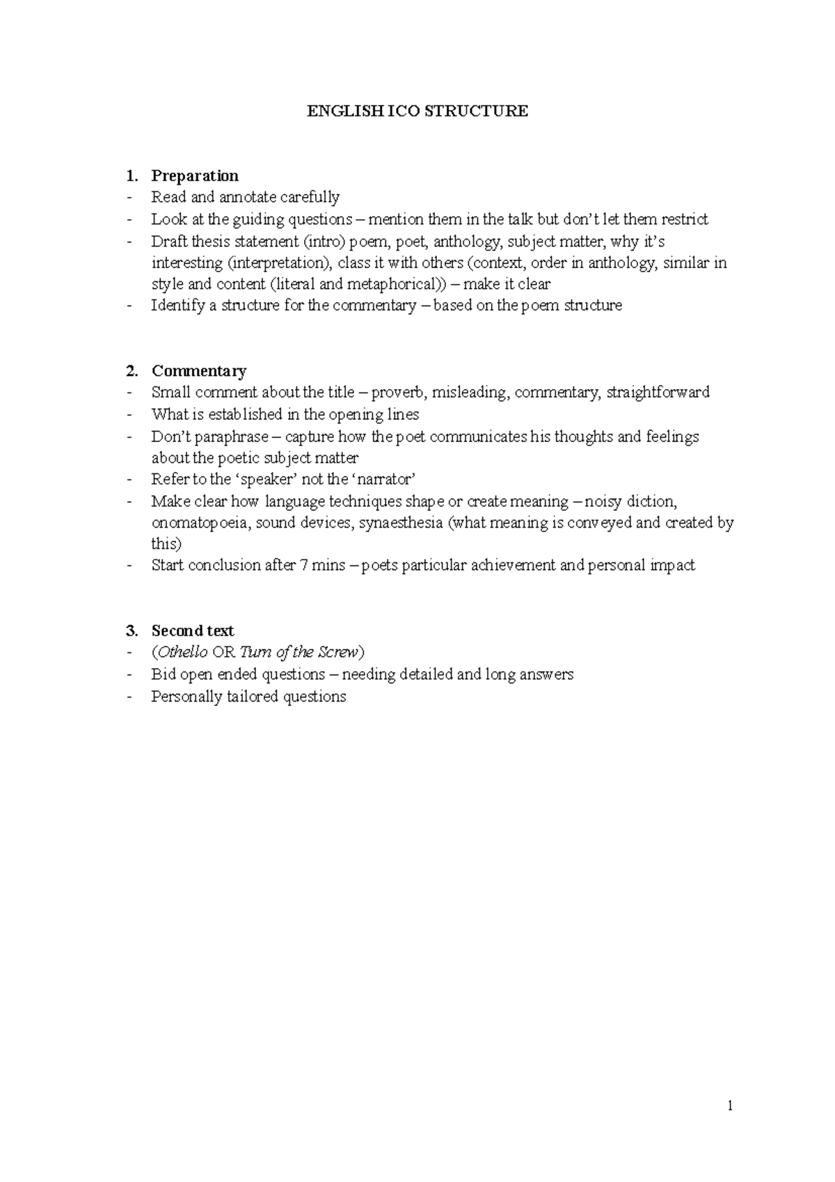 English IOC Structure Notes - ENGLISH ICO STRUCTURE Preparation Read ...