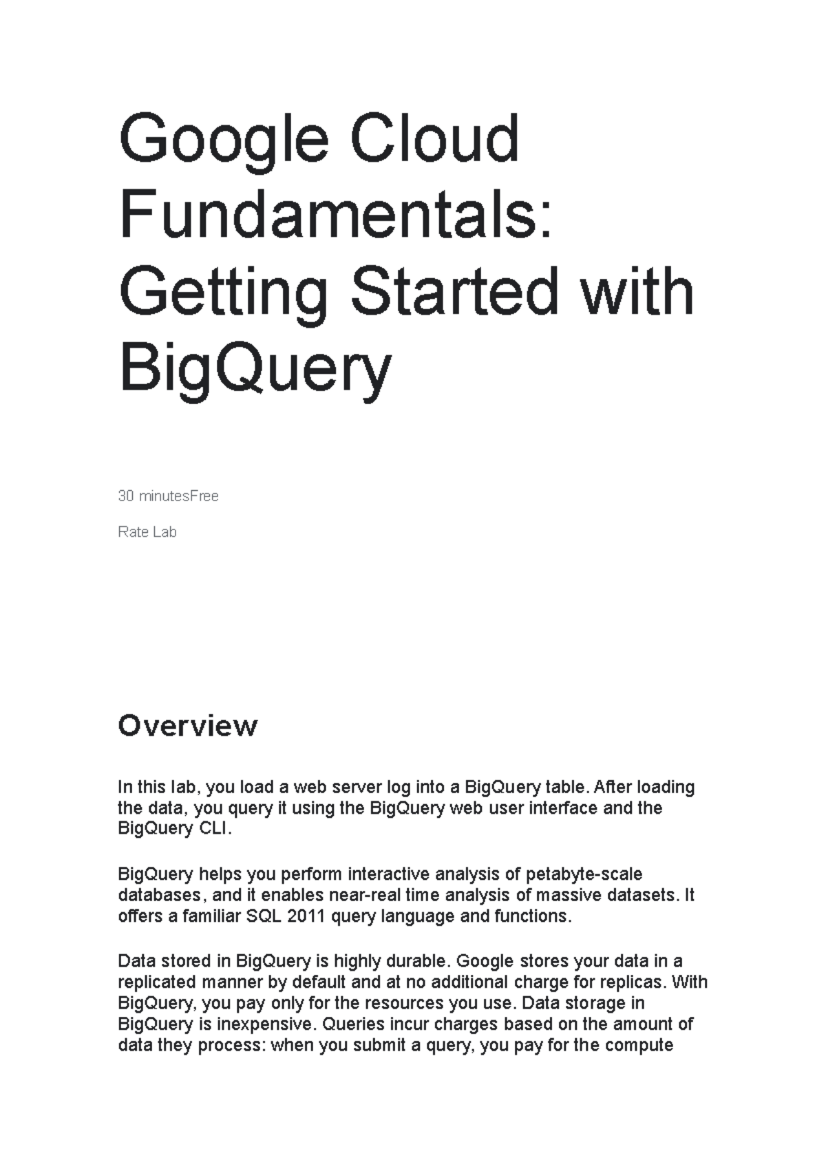07 Google Cloud Fundamentals - Google Cloud Fundamentals: Getting ...