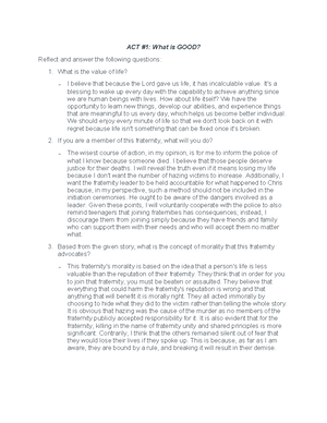 Ethcs ACT 3 - Ethics - ACTIVITY 3: PRINCIPLE OF DOUBLE EFFECT USING THE ...