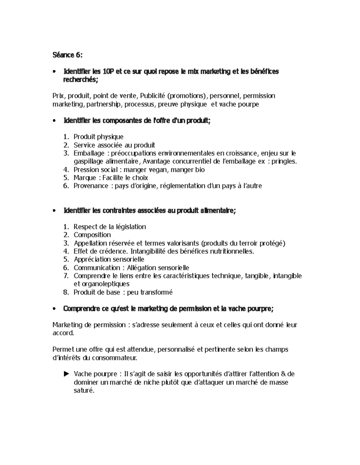 Guide d'étude Examen 2 - Séance 6: Identifier les 10P et ce sur quoi ...