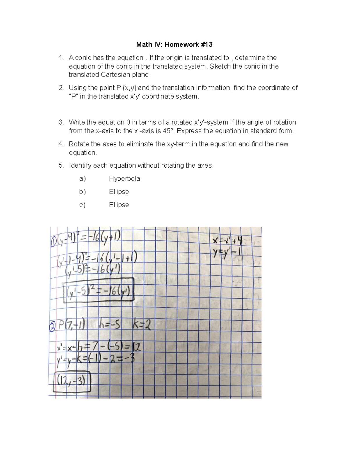 Math IV homework 13 - Actividad 13 de math 4 con respuestas. - Math IV ...