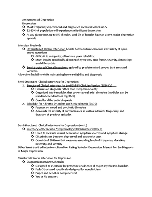 Depression Assessment and Formulation Notes - Behavioral Case ...