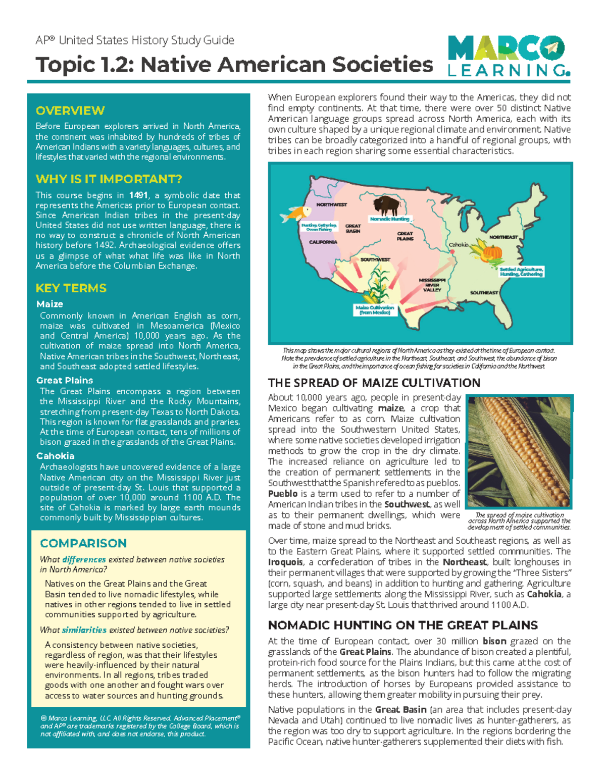 Apush Study Guide Topic 1 - When European explorers found their way to ...