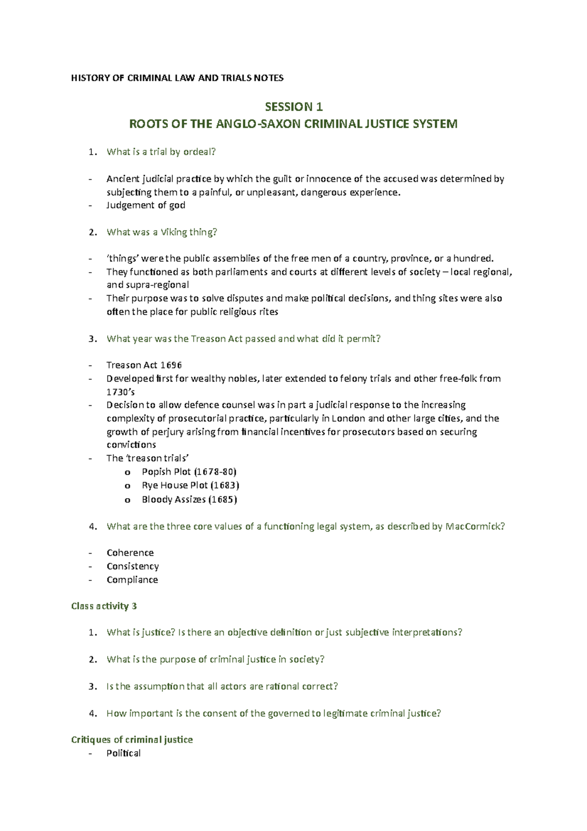 History of Criminal Law and Trials - HISTORY OF CRIMINAL LAW AND TRIALS ...