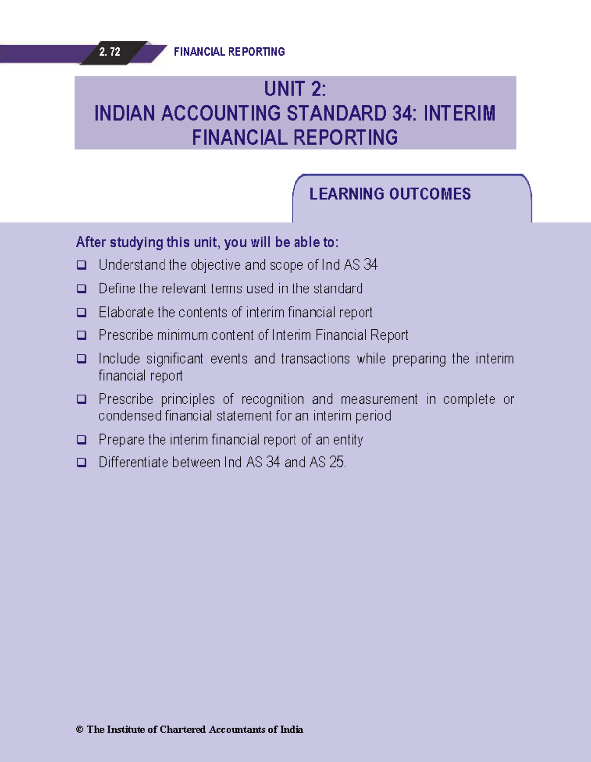 2 - practice manual icai - ####### 2. 72 FINANCIAL REPORTING UNIT 2 ...