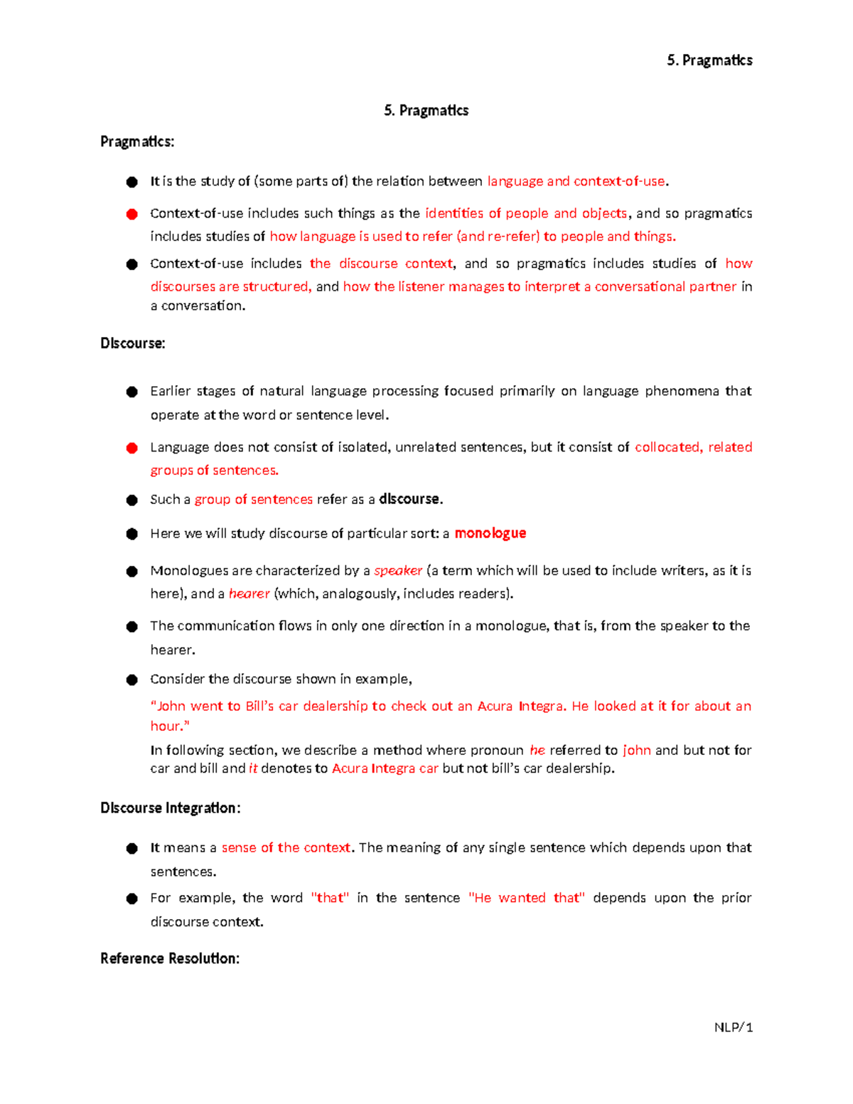 5. Pragmatic Analysis - Pragmatics Pragmatics: It is the study of (some ...