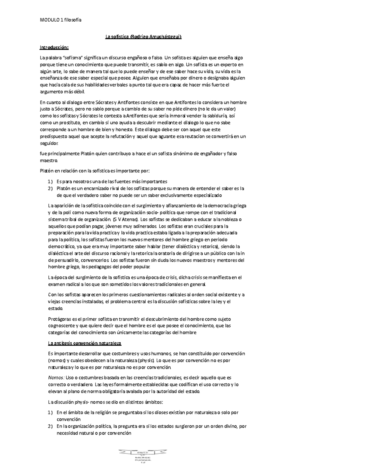 Filosofia.docx · versión 1 - La sofistica (Rodrigo Amuchástegui ...