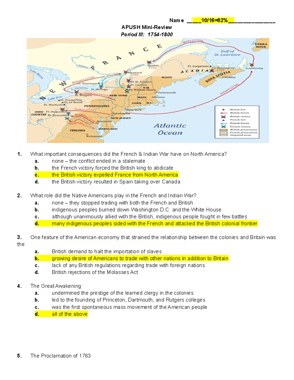 Period 3 Review Final Exam - Name 10/16=62%___________ APUSH Mini ...