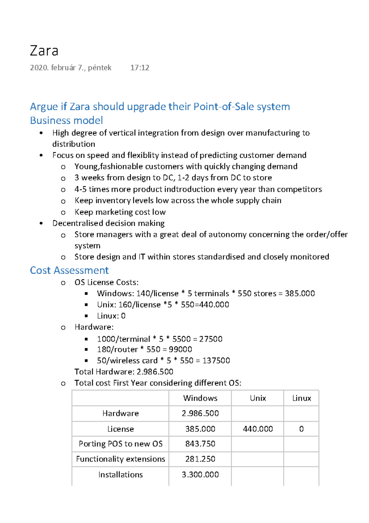Zara case - case study and solution - Argue if Zara should upgrade ...