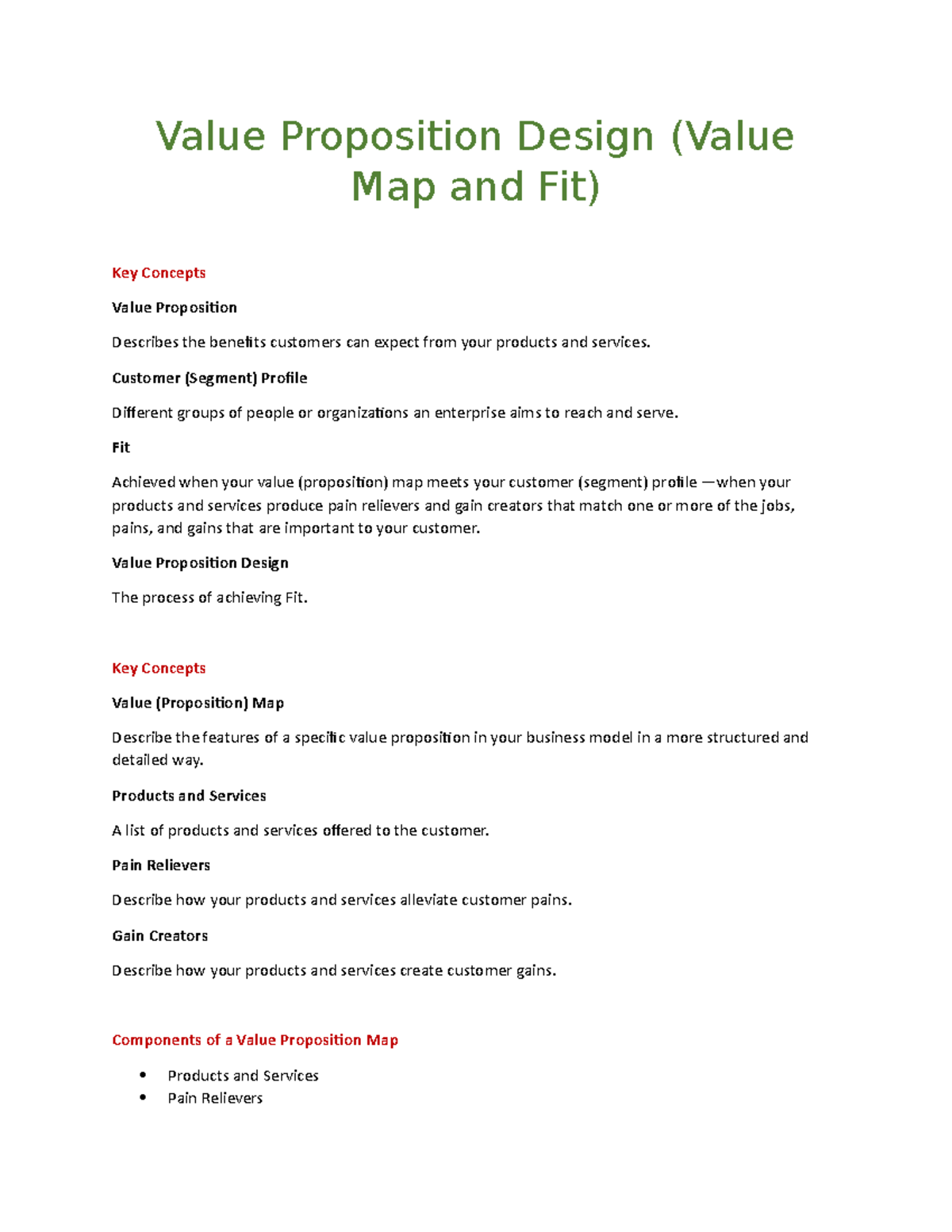 Value Proposition Design Value Map and Fit - Entrepreneurship with ...