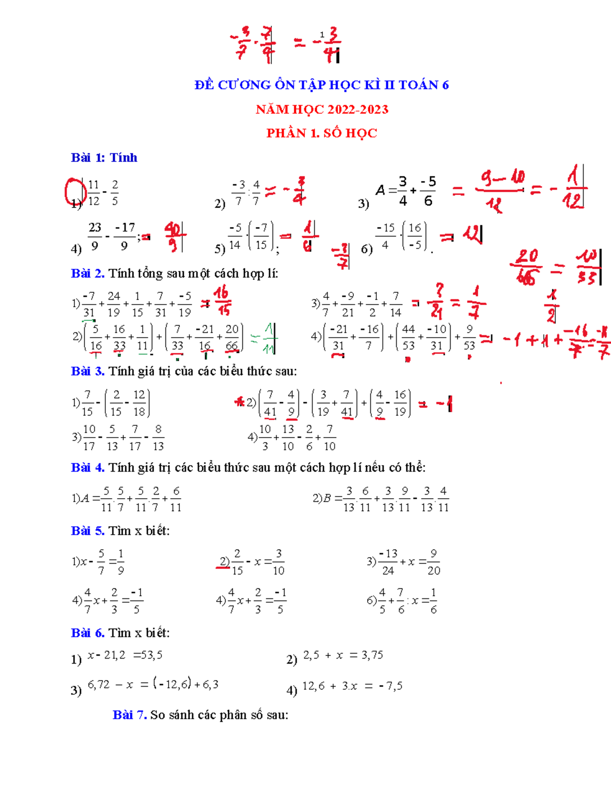 Toan 6 De cuong GK2 - ĐỀ CƯƠNG ÔN TẬP HỌC KÌ II TOÁN 6 NĂM HỌC 2022 ...