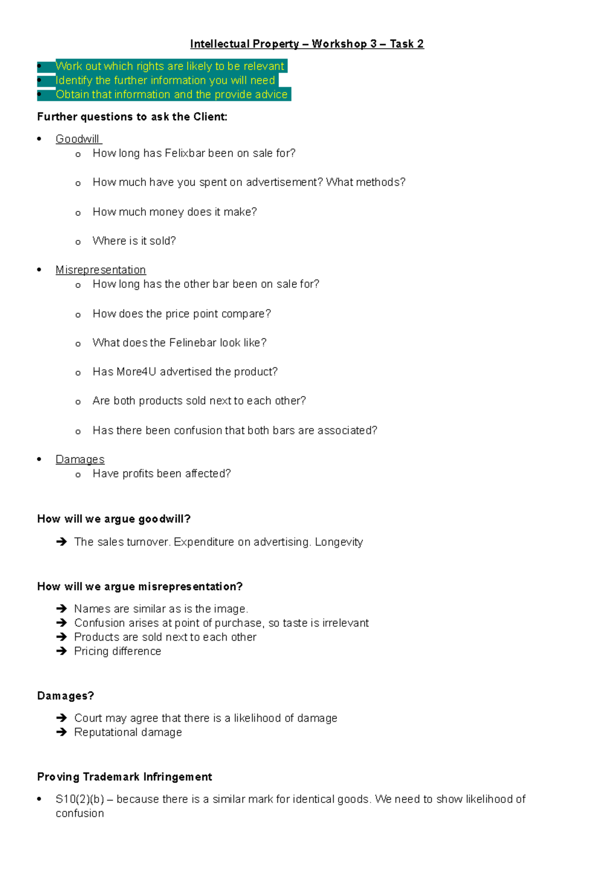Intellectual Property – Workshop 3 – Task 2 - Intellectual Property ...