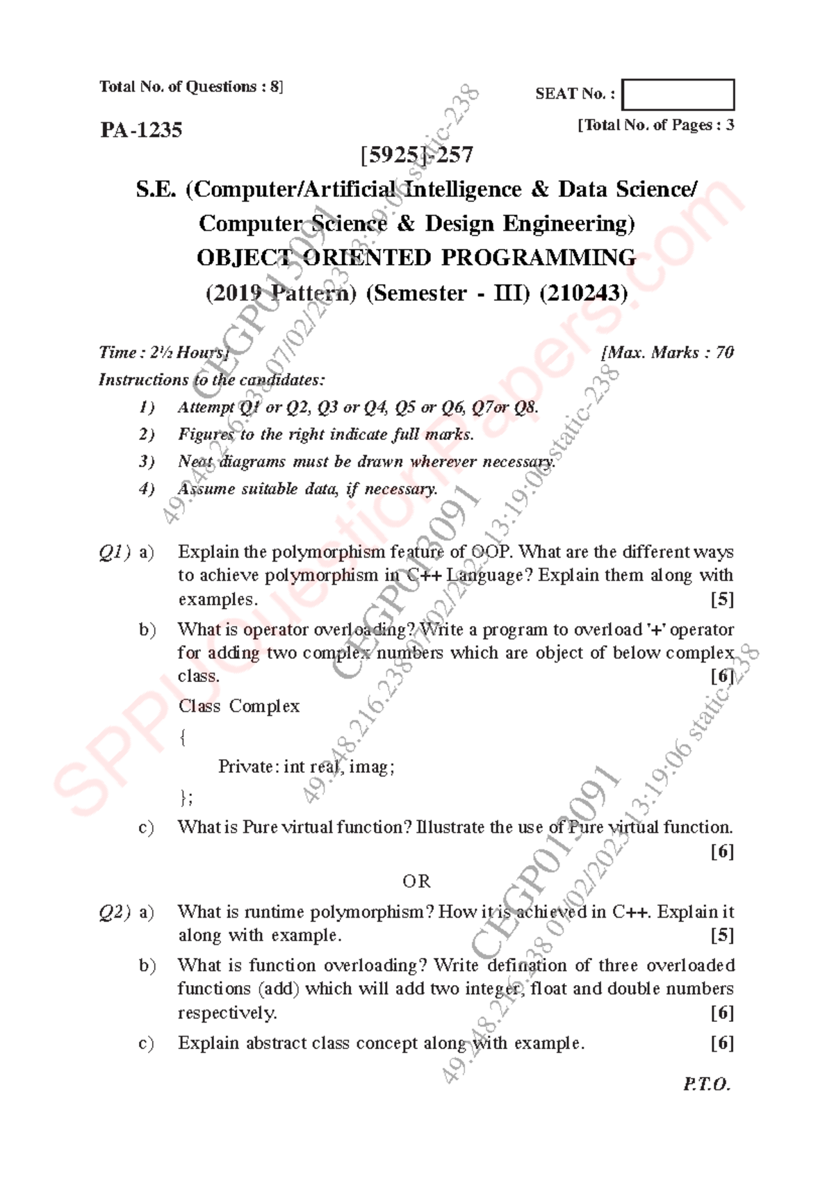 Be artificial-intelligence-and-data-science semester-3 2022 november ...