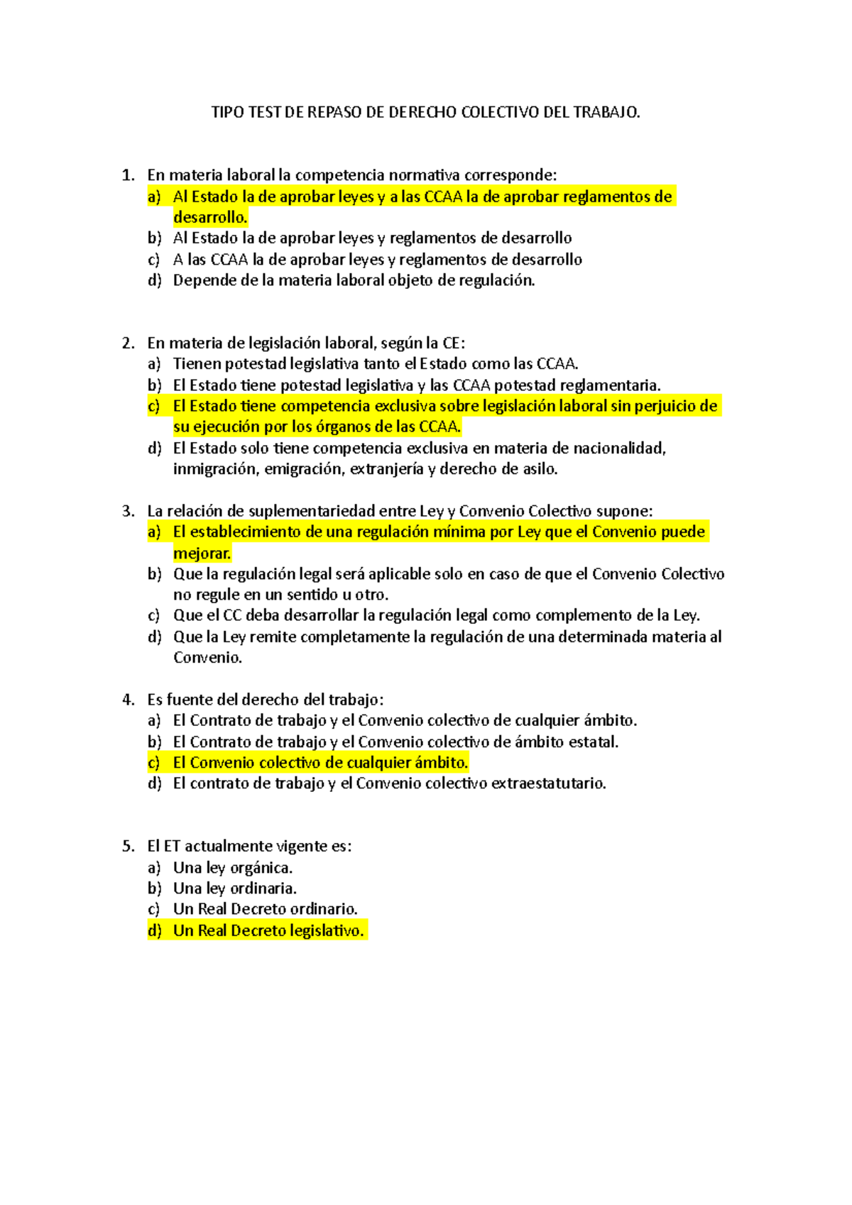 Tipo test repaso - Preguntas test dictadas por el profesor en clase y ...