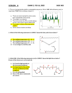 Biochemistry Notes - BIOC 405 - UW - Studocu