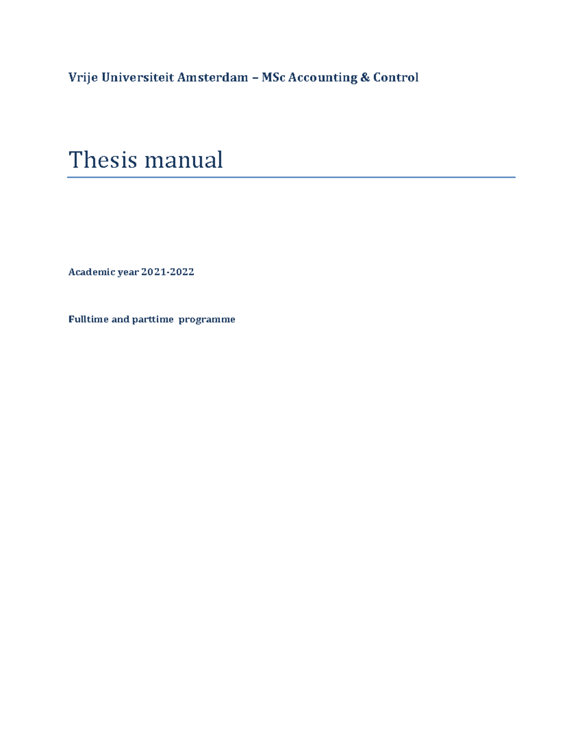 Thesis Manual 2021-2022 - Studeersnel