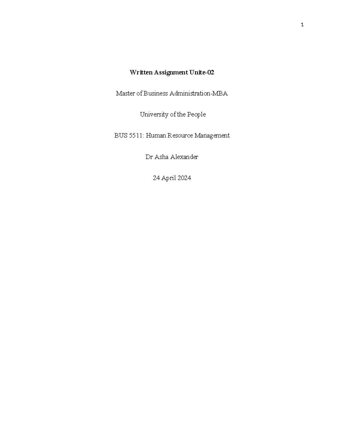 Unit 2 writting Assignment - Written Assignment Unite- Master of ... Unit 2 writting Assignment - Written Assignment Unite- Master of ...