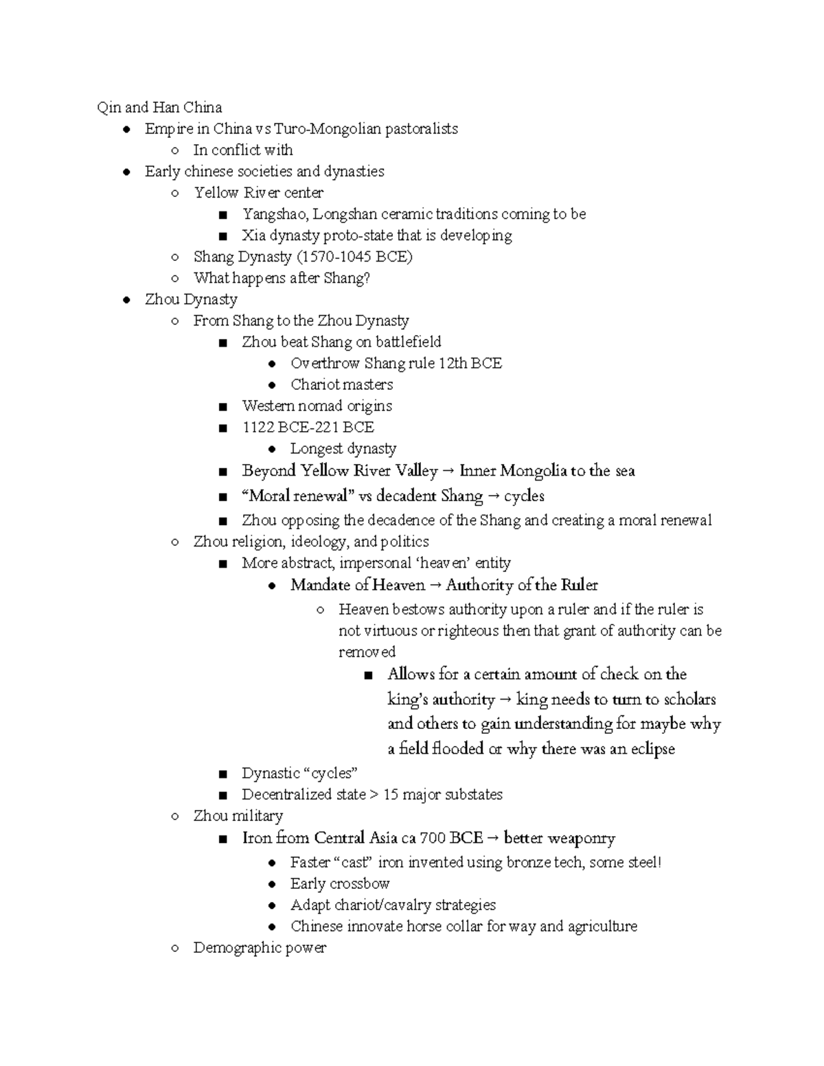 HIST 1001 Lect. 10 Qin Han Empires - Qin and Han China Empire in China ...