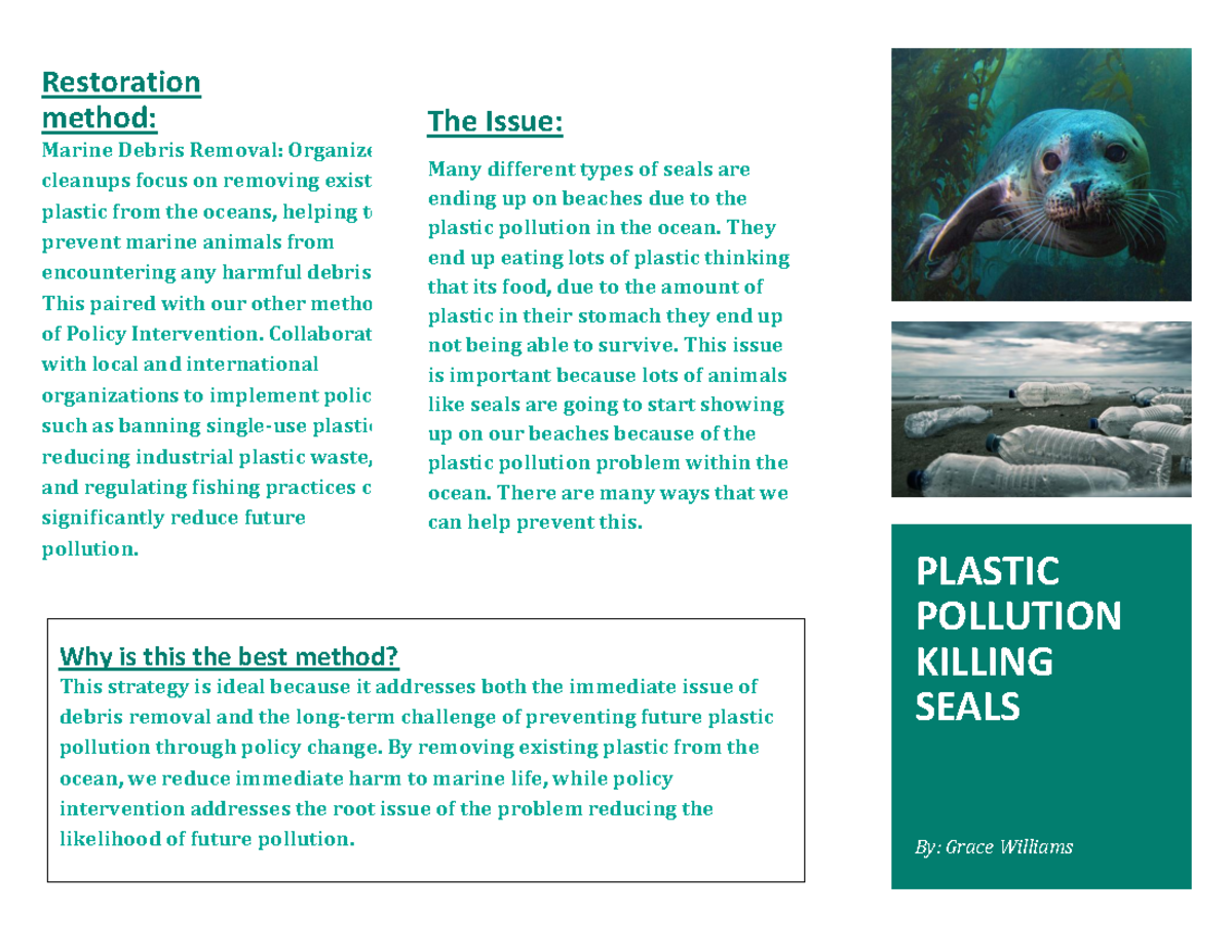 Restoration Pamphlet Template - Restoration method: Marine Debris ...
