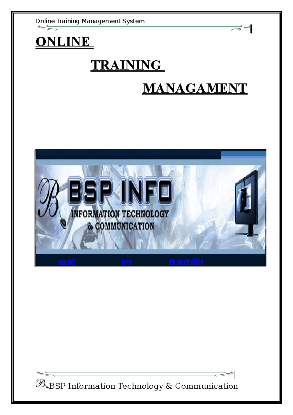 Online Training Management System Submit - ONLINE TRAINING MANAGAMENT ...