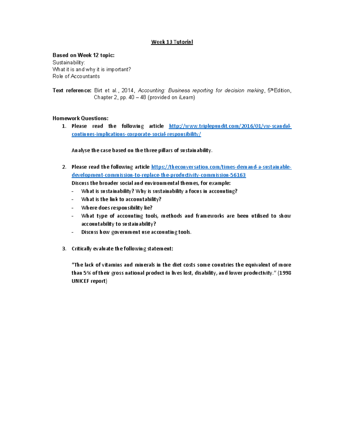 Accounting Tutorial Week 13 Warning Tt Undefined Function 32 Week 13 Tutorial Based On Week