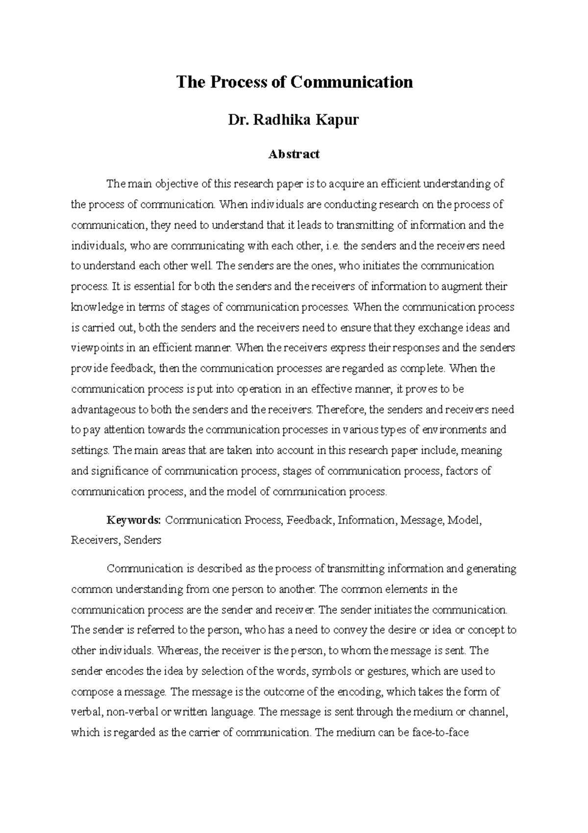 The Processof Communication 5 - The Process of Communication Dr ...