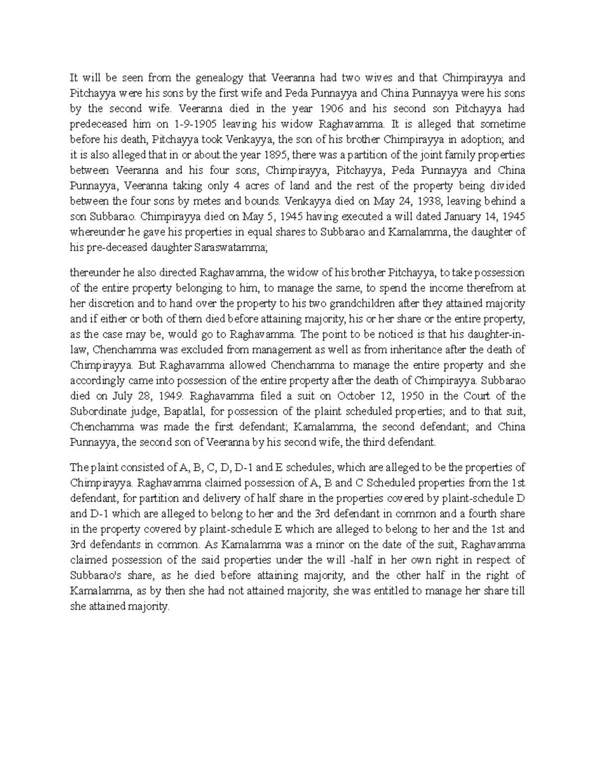 Assignment for Contract law - It will be seen from the genealogy that ...