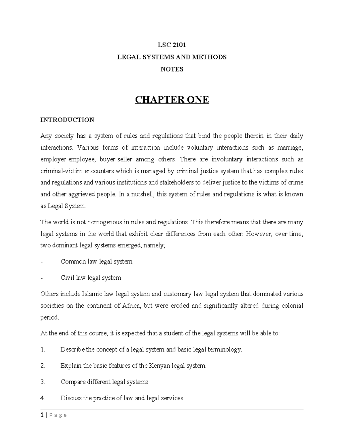 LSC 2101 - Legal Systems AND Methods (3) - LSC 2101 LEGAL SYSTEMS AND ...